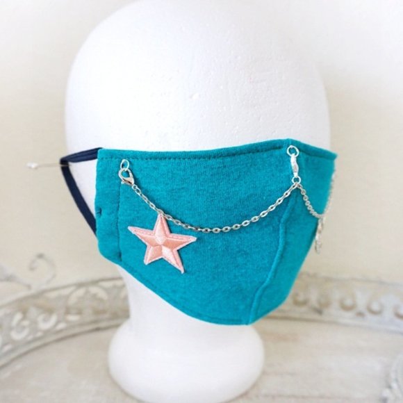 Hand Crafted | Accessories | Teal Aquatic Mermaid Grotto Face Mask ...